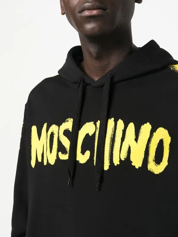 Moschino Print Pullover Hoodie - Black