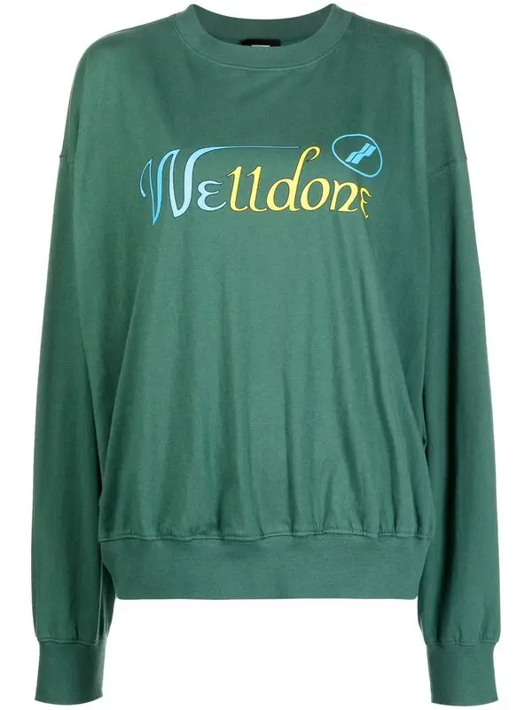 We11Done Cursive Ogo-print Sweatshirt