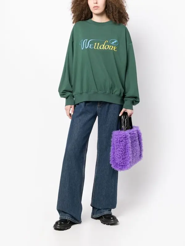 We11Done Cursive Ogo-print Sweatshirt