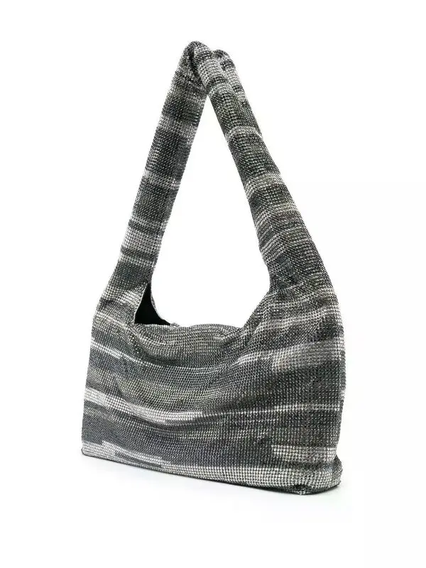 Kara Armpit Crystal-embellished Mesh Bag - Grey