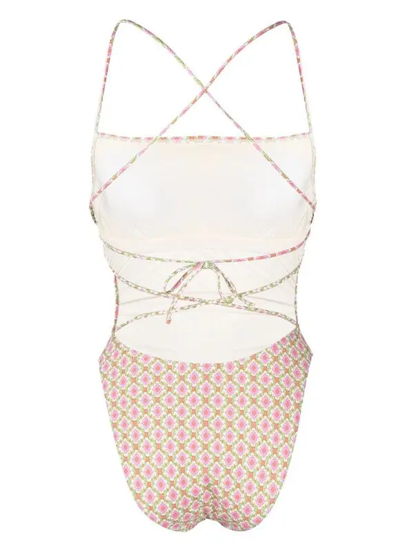Tory Burch Patterned Cross-strap Swimsuit