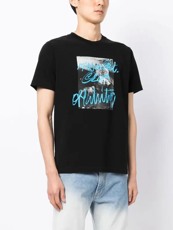 Off-White Graphic-print Crew Neck T-shirt - Black