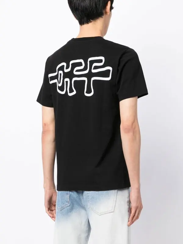 Off-White Graphic-print Crew Neck T-shirt - Black