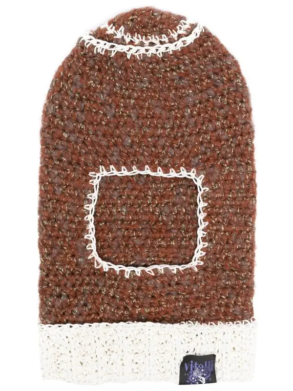 VITELLI Contrast-stitch Crochet-knit Balaclava