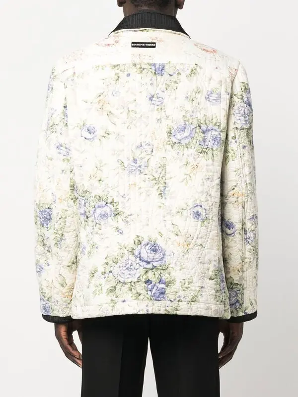 MARINE SERRE Boutis Floral-print Quilted Jacket - Neutrals