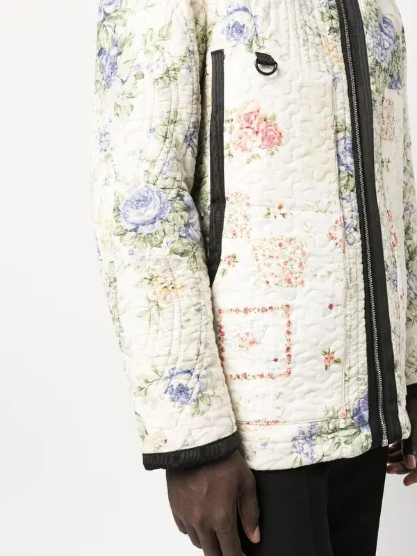 MARINE SERRE Boutis Floral-print Quilted Jacket - Neutrals
