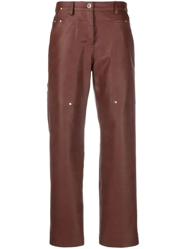 Stella McCartney Straight-leg Faux-leather Trousers - Brown