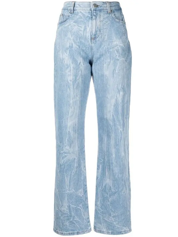 Stella McCartney Crinkle-effect Straight-leg Jeans