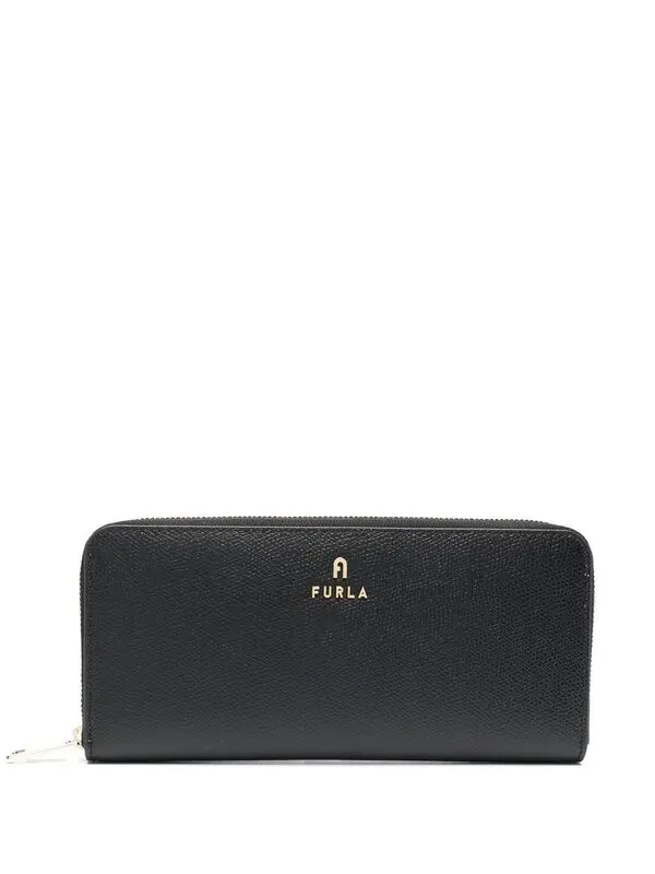 Furla Logo-lettering Leather Wallet - Black