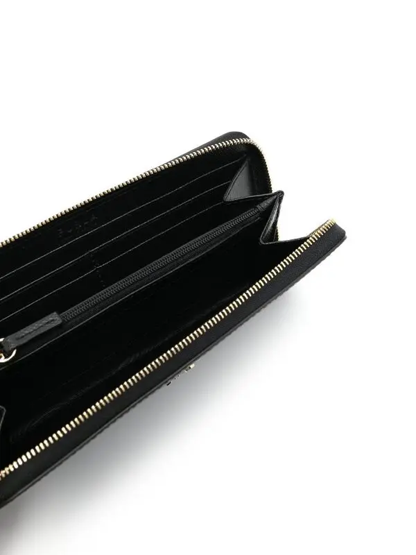 Furla L Camelia Logo-plaque Zip-around Wallet - Black