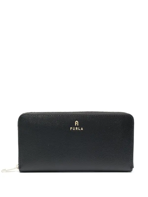 Furla Logo-plaque Leather Wallet - Black