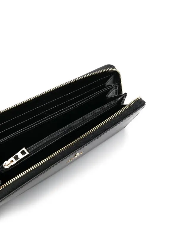 Furla Logo-plaque Leather Wallet - Black