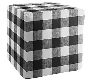 SORRA HOME Buffalo Plaid 18' Foam Pouf