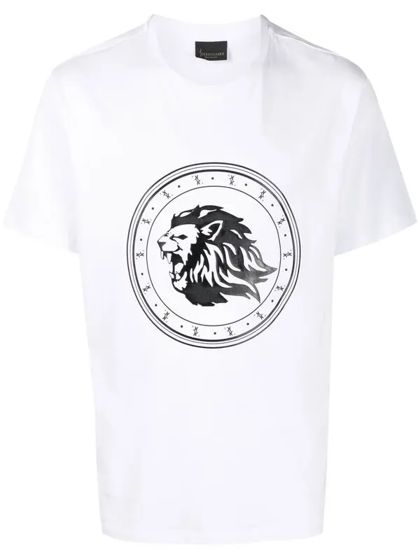 BILLIONAIRE Flocked-logo Short-sleeved T-shirt - White