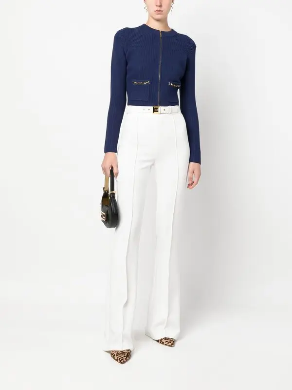 Elisabetta Franchi Flared Belted Trousers