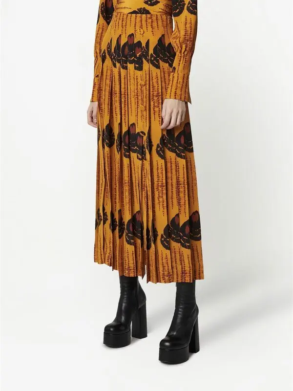 Altuzarra Patterned Pleated Midi Skirt