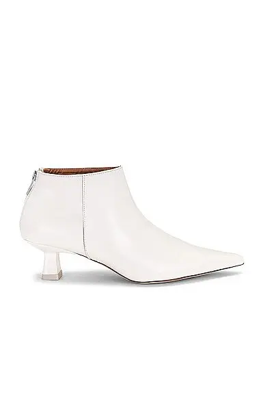GANNI Soft Pointy Crop Boot In Ivory