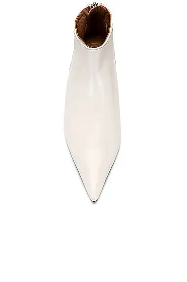 GANNI Soft Pointy Crop Boot In Ivory