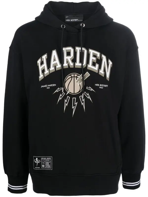 Neil Barrett X James Harden Logo-print Hoodie - Black