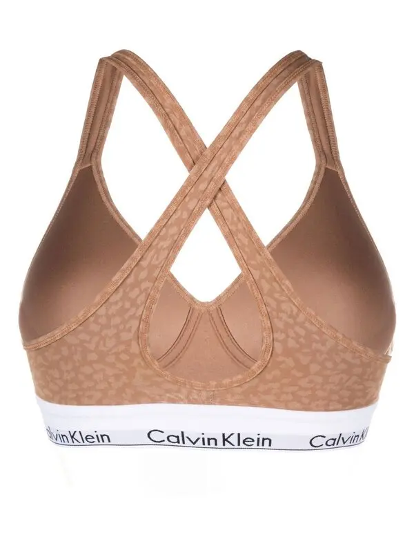Calvin Klein Leopard-print Logo-band Bralette