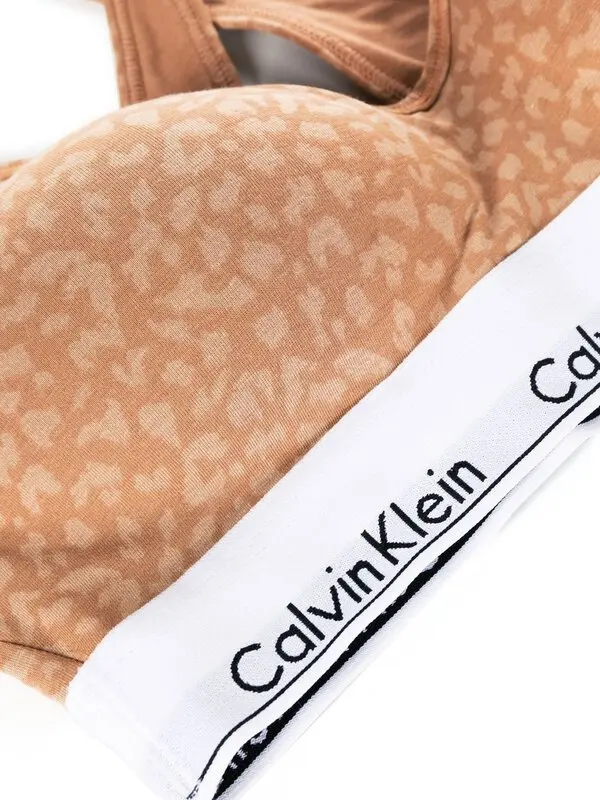 Calvin Klein Leopard-print Logo-band Bralette