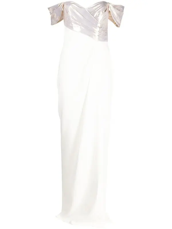 satin yellow dress Larissa Satin Maxi Dress With Ruched Petals / Lemon | MESHKI
