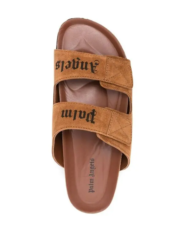 Palm Angels Logo-print Slide Sandals - Brown