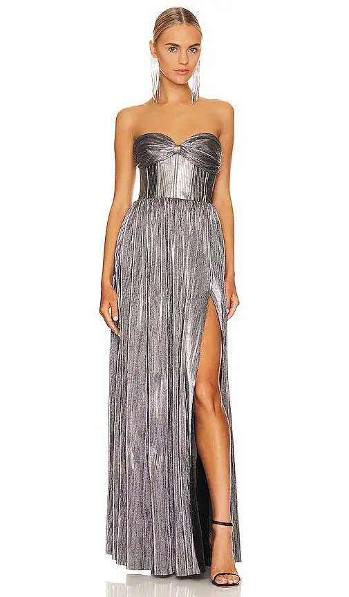 BRONX AND BRONCO Florence Metallic Gown