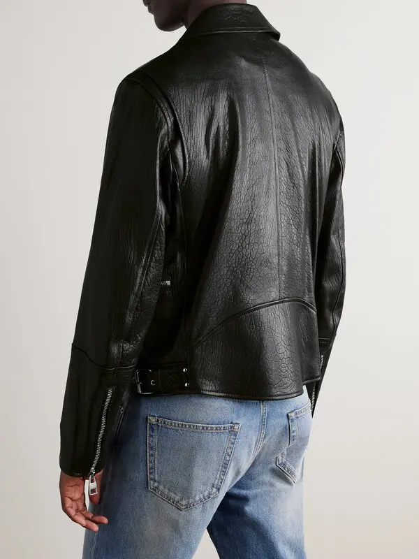 Alexander McQueen Slim-fit Zip-detailed Leather Biker Jacket
