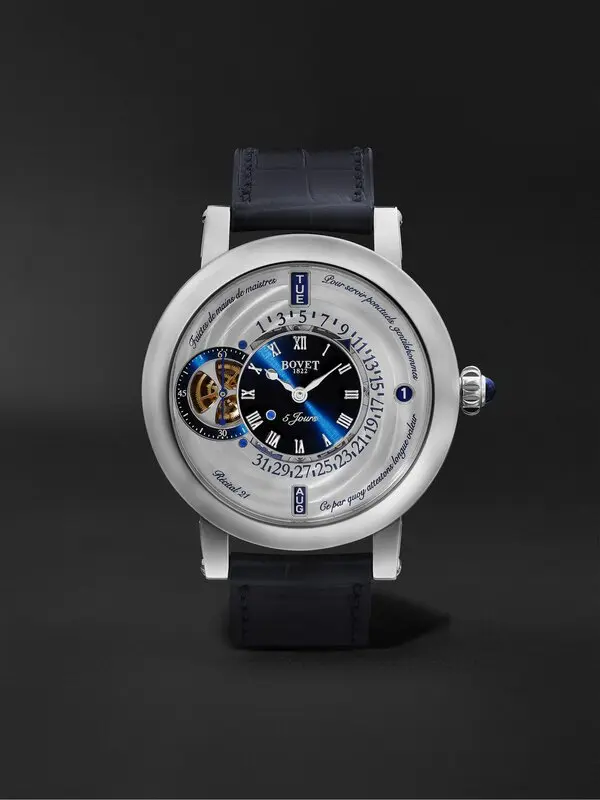 BOVET Récital 21 Limited Edition Hand-wound Perpetual Calendar Titanium Watch, Ref. R210002 - Blue
