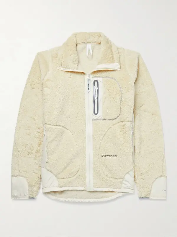 AND WANDER Shell-trimmed Polartec® Fleece Jacket - Neutrals