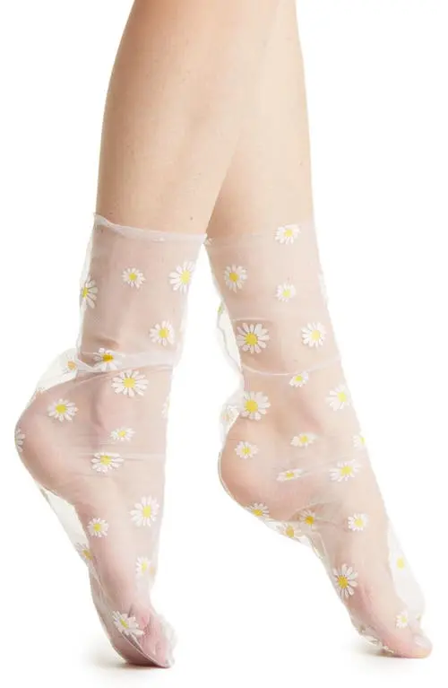 HIGH HEEL JUNGLE Daisy Tulle Socks - White