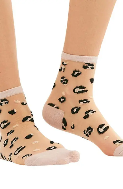 HIGH HEEL JUNGLE Print Sheer Quarter Crew Socks