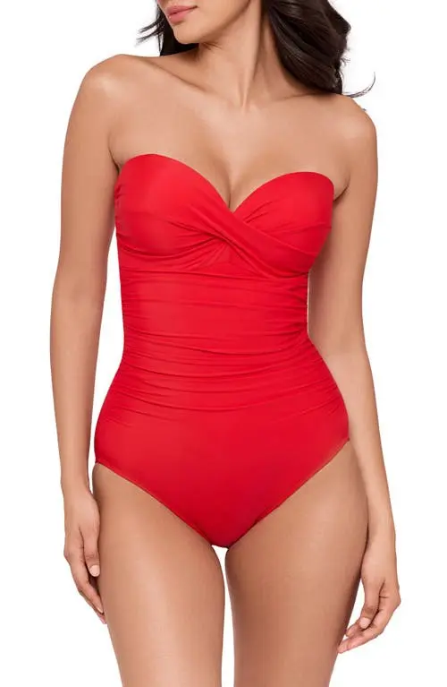 MIRACLESUIT® Rock Solid Madrid Bandeau One-piece Swimsuit - Poppy