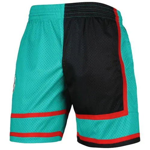 Mitchell & Ness Turquoise Vancouver Grizzlies Hardwood Classics 2001 Split Swingman Shorts