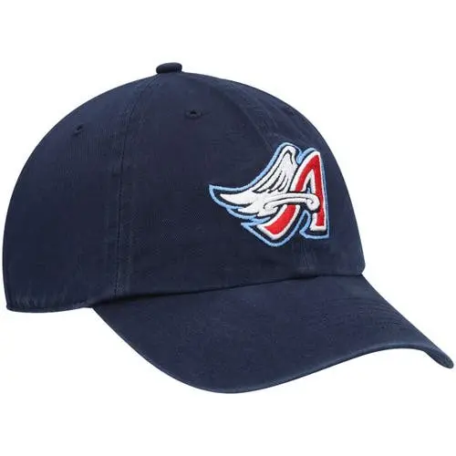 '47 California Angels 1997 Wings Logo Cooperstown Collection Clean Up Adjustable Cap - Navy