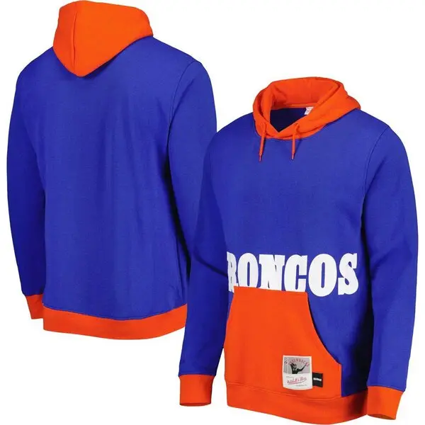 Mitchell & Ness Denver Broncos Big Face 5.0 Pullover Hoodie - Royal