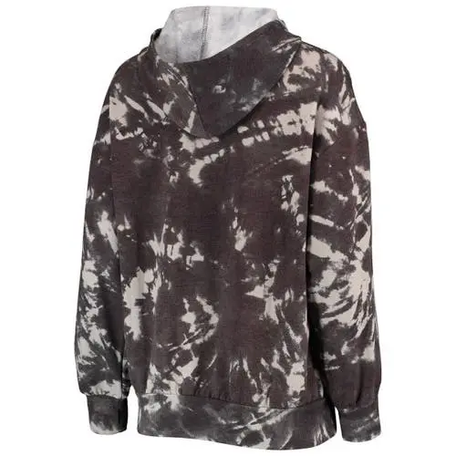 MAJESTIC THREADS Golden State Warriors Burble Tie-dye Tri-blend Pullover Hoodie