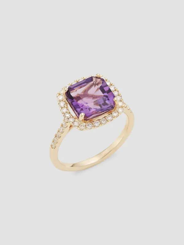 Saks Fifth Avenue Collection 14k Diamond & Amethyst Ring - Gold