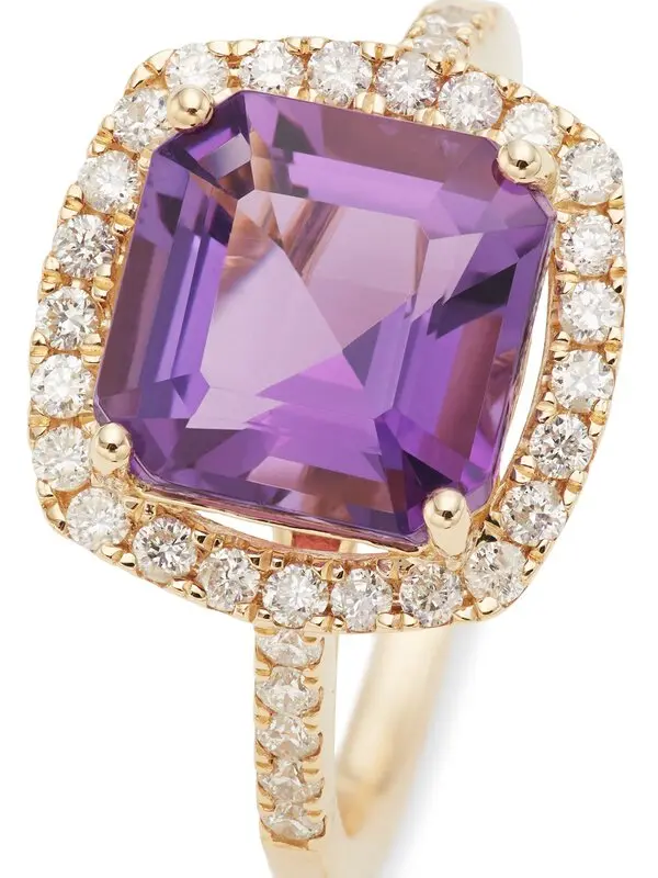 Saks Fifth Avenue Collection 14k Diamond & Amethyst Ring