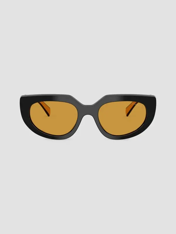 Prada 53mm Oval Sunglasses - Black