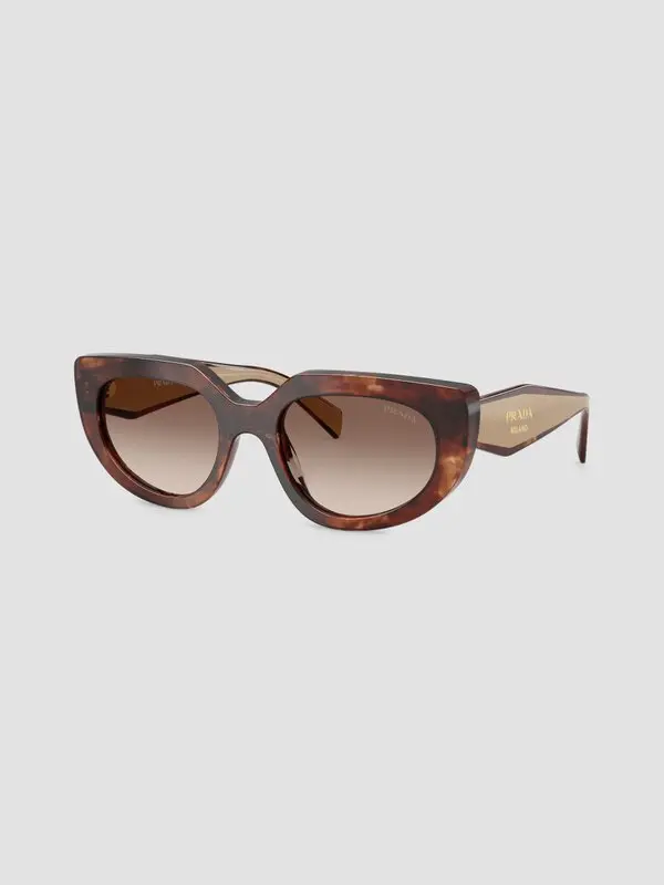 Prada 53mm Oval Sunglasses - Brown