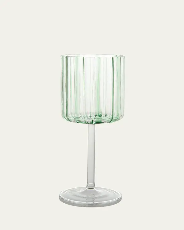 TUTTOATTACCATO Striped Wine Glass - Green