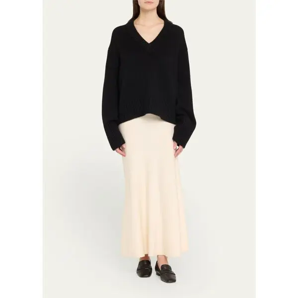 LISA YANG Aletta V-neck Cashmere Knit Sweater - Cream