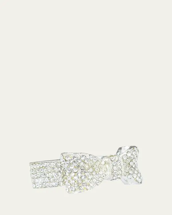 NOMI K Crystal Bow Napkin Rings, Set Of 4 - Silver
