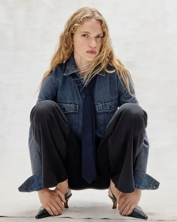 Rag & Bone Featherweight Logan High Rise Wide Leg Jeans - Black