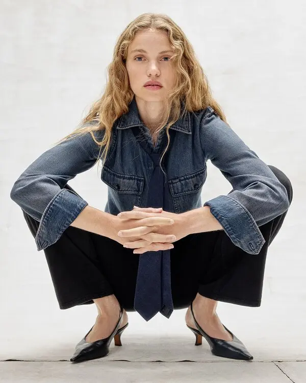Rag & Bone Featherweight Logan High Rise Wide Leg Jeans - Black