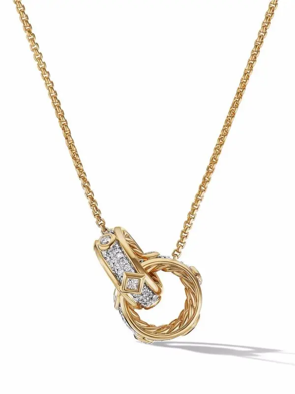 David Yurman 18kt Yellow Diamond Pendant Necklace - Gold