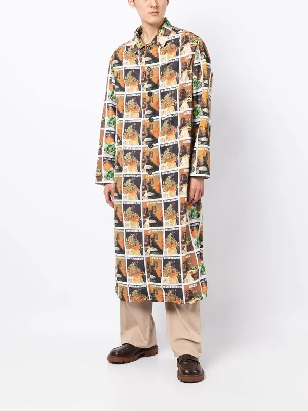 DENIM TEARS Graphic-print Long-length Shirt