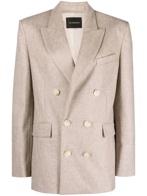 Andamane Double-breasted Blazer - Neutrals